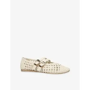 Dolce Vita Baylee Woven Leather Ballet Flats - White/oth