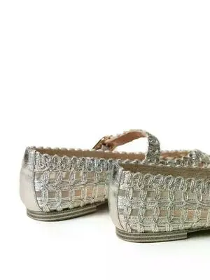 TWINSET Embroidered Ballerinas With Buckle Strap