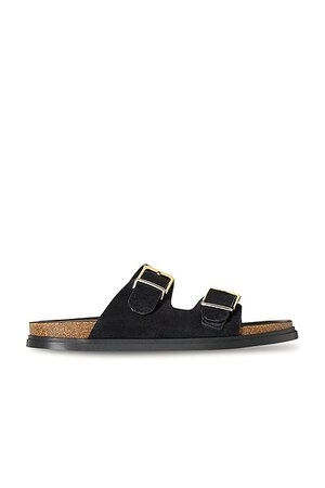 THE ROW Buckle Slide Sandals - Black