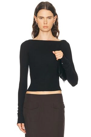 Eterne Long Sleeve Boatneck Top