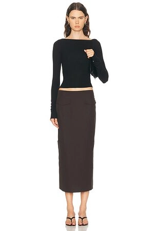 Eterne Long Sleeve Boatneck Top
