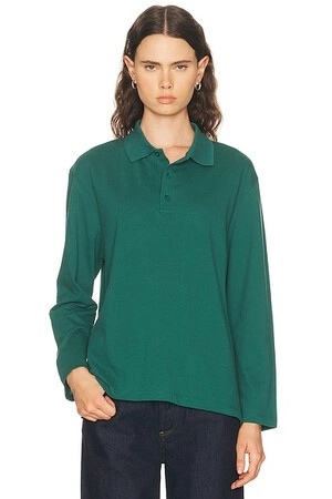 FLORE FLORE Diana Polo Top - Evergreen