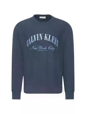 Calvin Klein Graphic-print Pullover Sweater - Blue