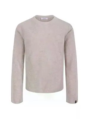 Max Mara Max Mara Textured Cashmere Round Neck Long Sleeve Sweater Neutrals