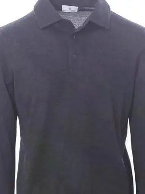 MAGAZZINO RICAMBI Long-sleeved Knitted Polo Shirt - Grey