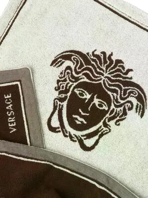 Versace Terry Jacquard Medusa Bath Towel - Brown