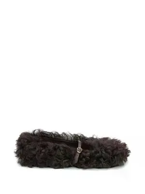 Dorothee Schumacher Furry Fantasy Curly Sheepskin Ballet Flats - Brown