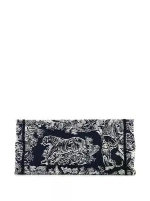 Dior Embroidered Canvas Medium Tote Bag - Blue