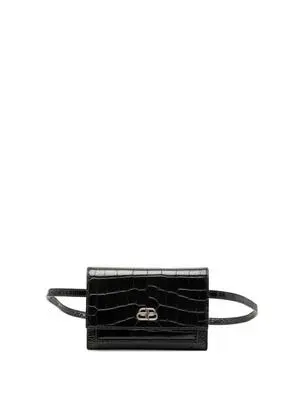 Balenciaga 2019 Croc Embossed Leather Belt Bag