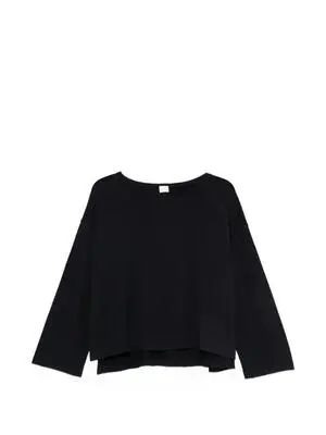 C.T.PLAGE C.T.PLAGE Boat Neck Long Sleeve Sweater Black