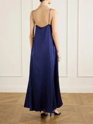 ANINE BING Mae Silk Satin-blend Maxi Dress