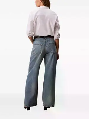 Calvin Klein Distressed Wide-leg Jeans