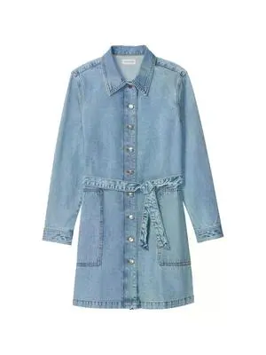 Calvin Klein Belted Buttoned Mini Dress - Blue