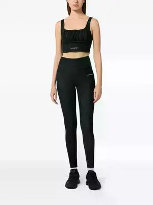 PLEIN SPORT Logo-print Cropped Top - Black