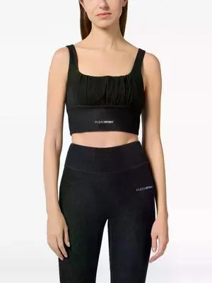 PLEIN SPORT Logo-print Cropped Top - Black
