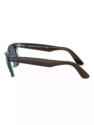 Ray-ban And Blue Trim Square Frame Sunglasses
