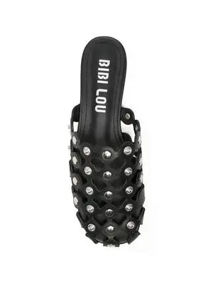 BIBI LOU Embellished Leather Mules