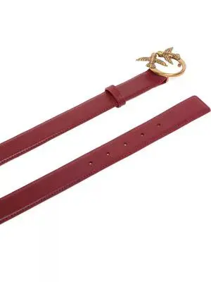 Pinko Love Birds Leather Belt - Red