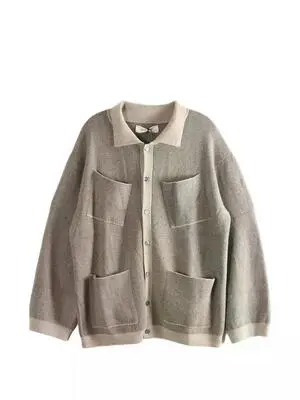 MUTEDANCE Patch-pocket Collared Cardigan - Brown