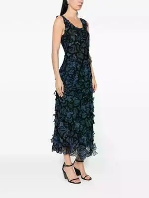 Simkhai Dark Indigo Floral Lace Midi Dress