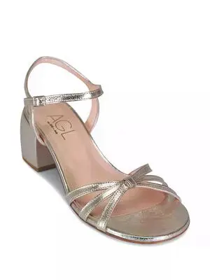 Agl Clio Metallic Block Heel Sandals - Silver
