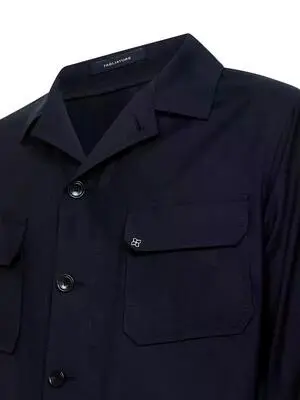 Tagliatore Button Logo Wool Shirt