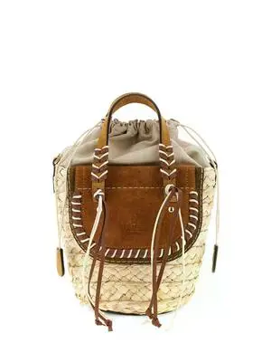 CUBA LAB Habanera Cuoieria Woven Bucket Bag - Neutrals