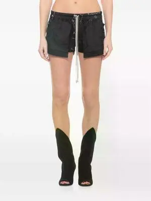 Rick Owens Drawstring Waist Shorts With Text Print