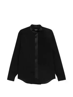 Giorgio Armani Band-collar Shirt - Black