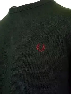 Fred Perry Embroidered Crew Neck Sweater - Green