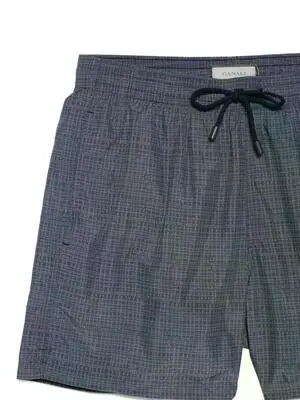 Canali Drawstring Patterned Swim Shorts
