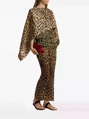 Alberta Ferretti Leopard Print Layered Top