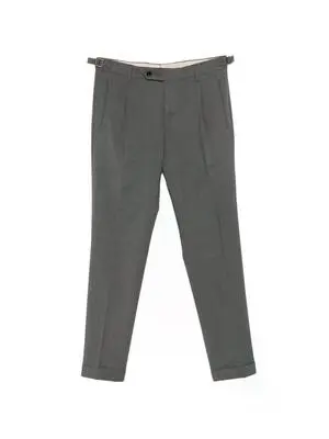 BERWICH Pleated Trousers With Cuffed Hem - Grey