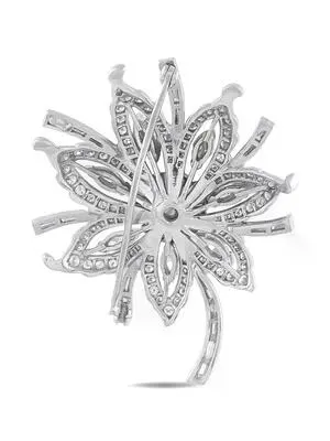 LB EXCLUSIVE Platinum Floral Diamond Brooch