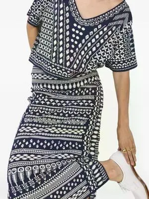 TEMPERLEY LONDON Tlalli Knit Patterned Midi Skirt By