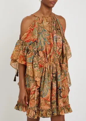 Etro Paisley Frill Mini Dress