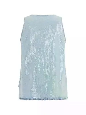 7 For All Mankind Sequin Embellished Top - Blue