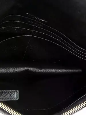 Saint Laurent Monogram Wallet On Chain Matelasse Chevron Leather Small Crossbody Bag - Black