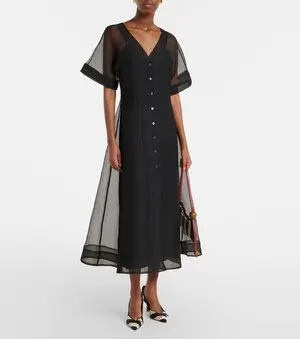Staud Elle Organza Midi Dress
