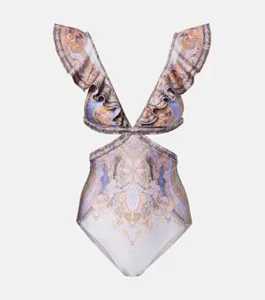 Zimmermann Como Cutout Printed Swimsuit - Multicoloured