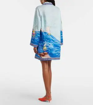 ALEMAIS Island Printed Linen Minidress