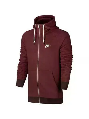 Nike Logo Embroidered Zip-up Hoodie - Red