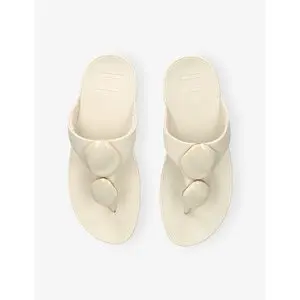 Fitflop Lulu Marble Leather Thong Sandals - Bone