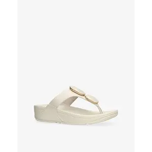 Fitflop Lulu Marble Leather Thong Sandals - Bone