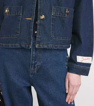 Sandro Crest-button Denim Jacket - Blue