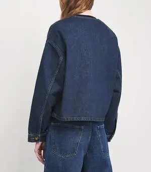 Sandro Crest-button Denim Jacket - Blue
