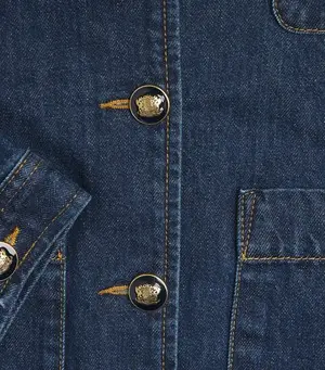 Sandro Crest-button Denim Jacket - Blue