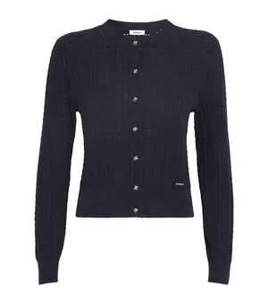 Sandro Cropped Openwork Cardigan - Blue