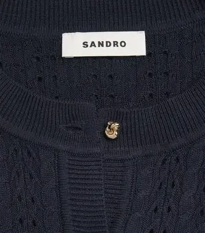 Sandro Cropped Openwork Cardigan