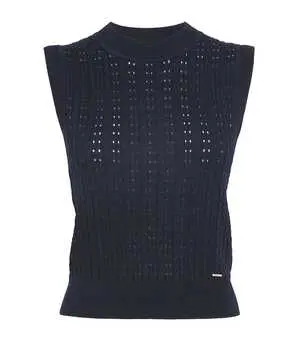 Sandro Open-knit Mock Neck Tank Top